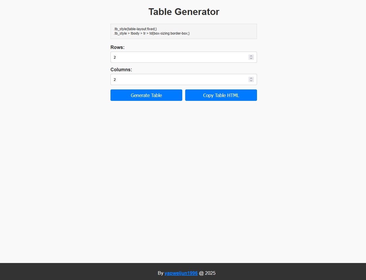 Table Generator